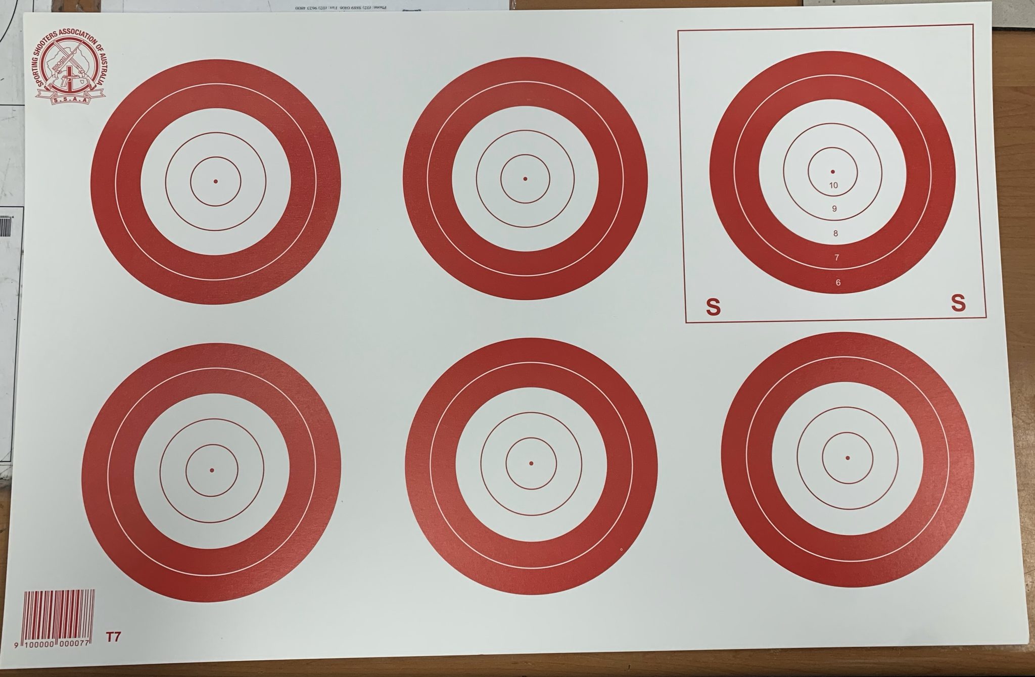 T7 6 Circle Red Target - St Marys Indoor Shooting
