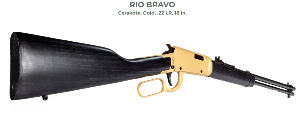 Rossi 22lr Rio Bravo Lever 18in Gold Matt Black Wood Stock - St Marys ...